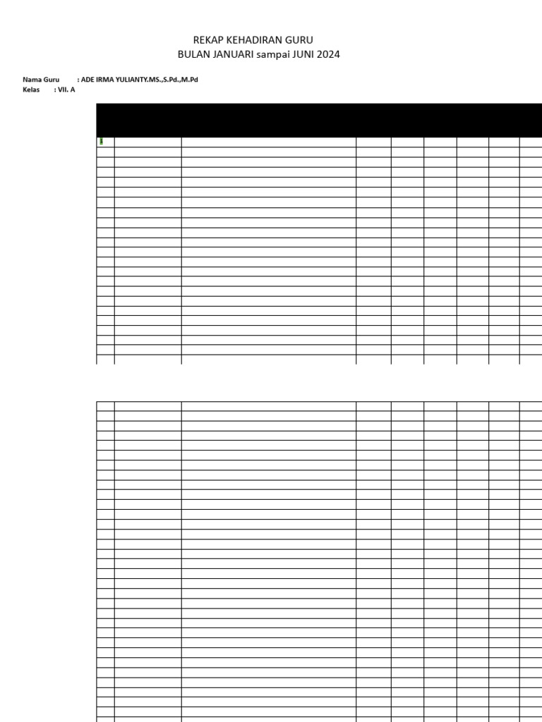 REKAP DAFTAR KEHADIRAN GURU - New | PDF