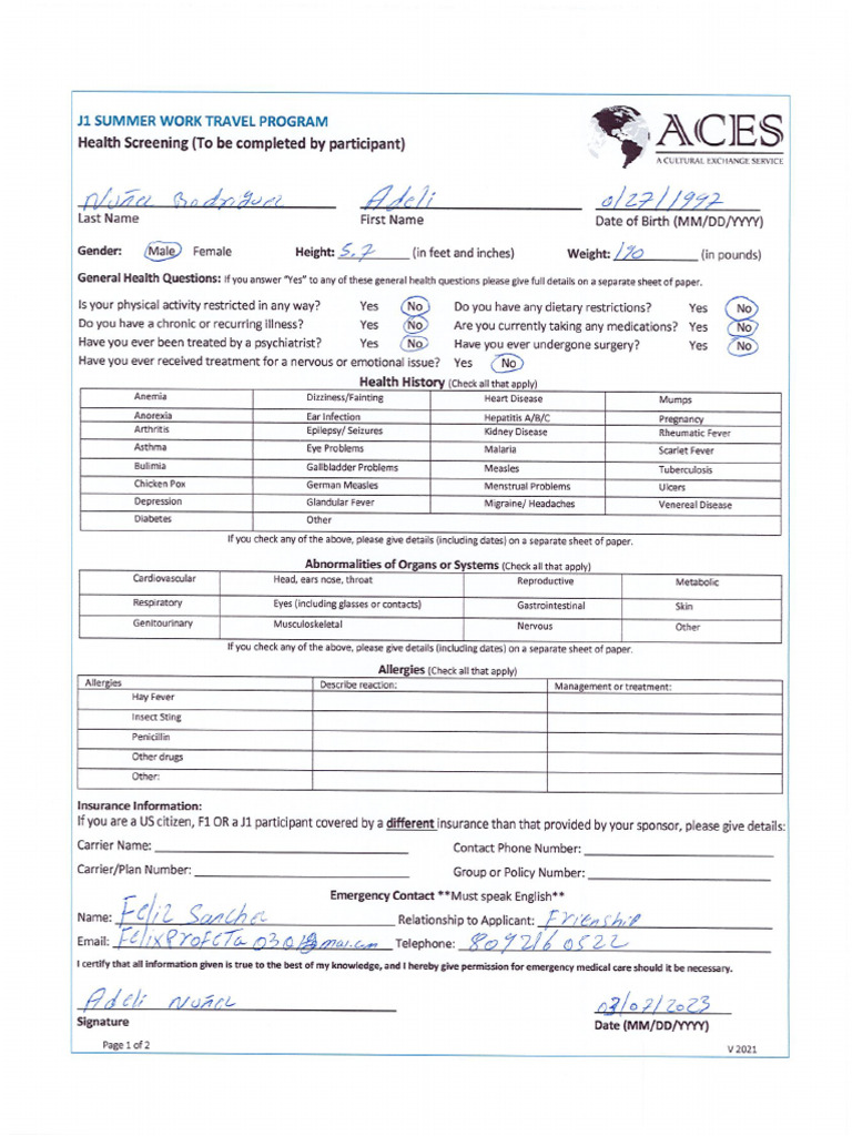 Medical Form | PDF