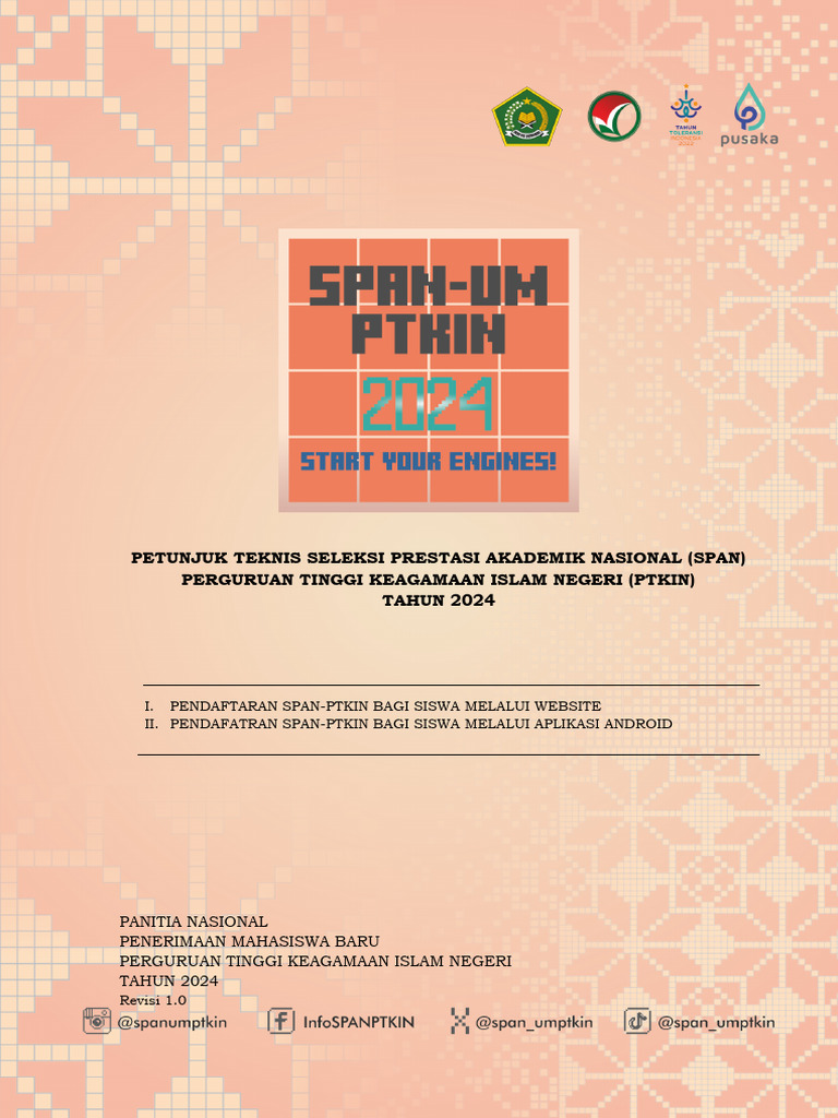 Syarat Pendaftaran SPAN-PTKIN 2024 | PDF
