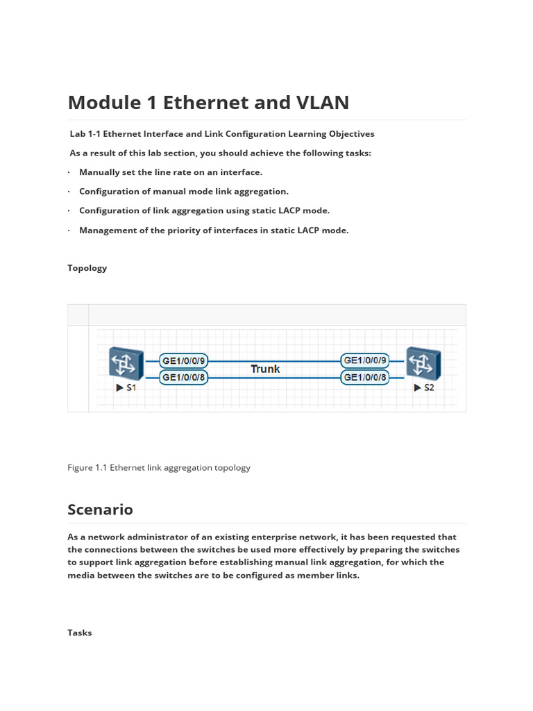 Module 1 Ethernet and VLAN | PDF | Network Switch | Ethernet
