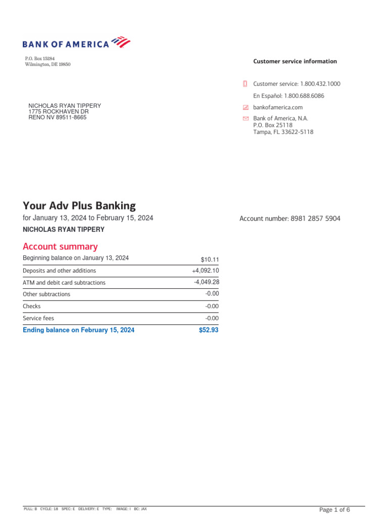Bofa Tip215 | PDF | Overdraft | Deposit Account