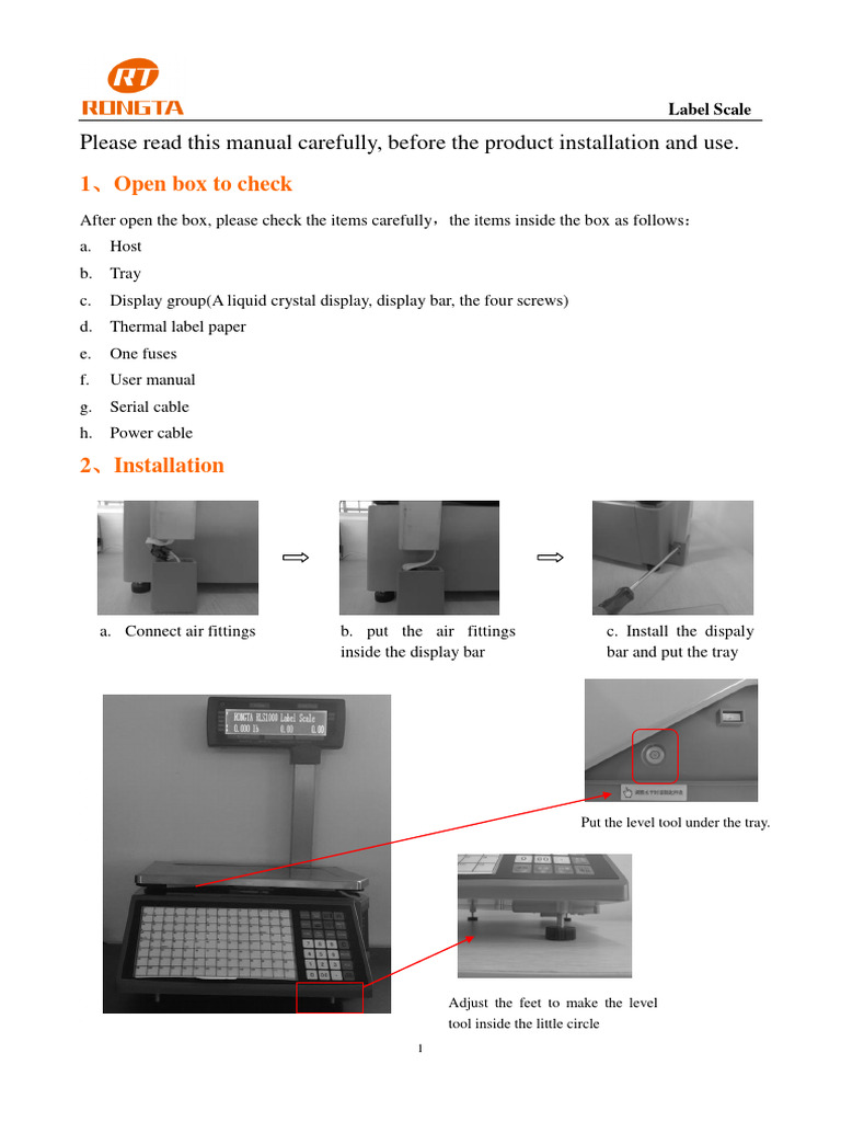 Label Scale Simple User Manual | PDF | Printer (Computing) | Computer ...