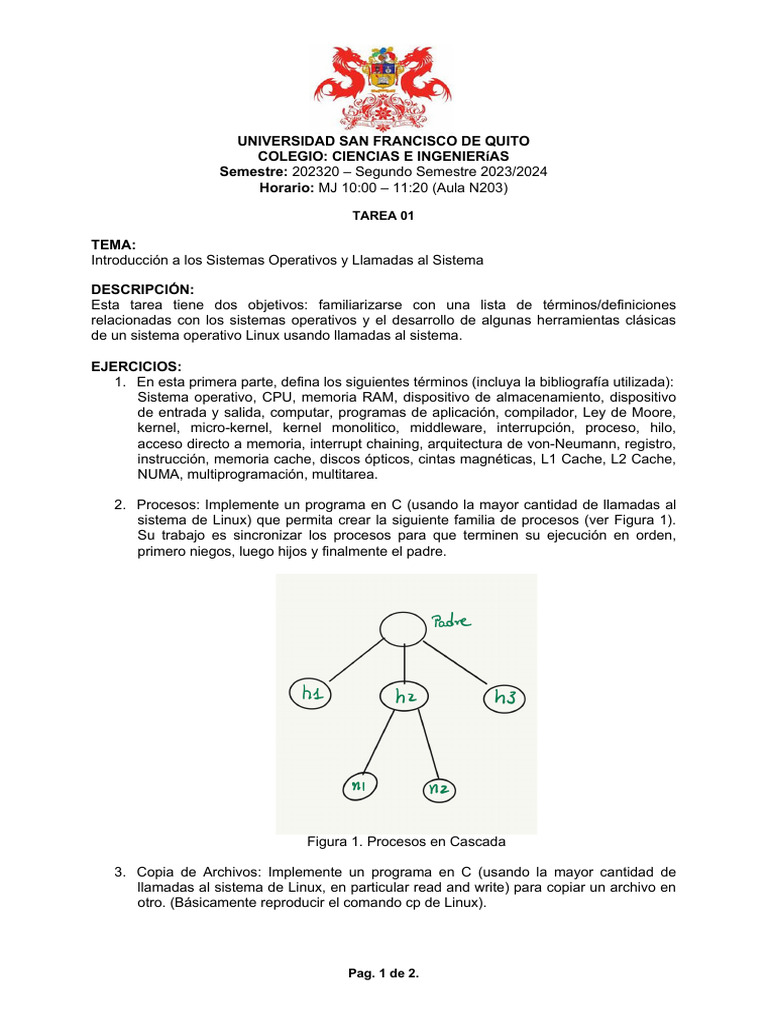 Tarea: Sistemas Operativos y C en Linux | PDF | Sistema operativo | Programación