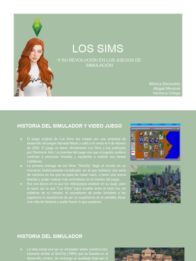 Taller 03. LOS SIMS | PDF | Videojuegos
