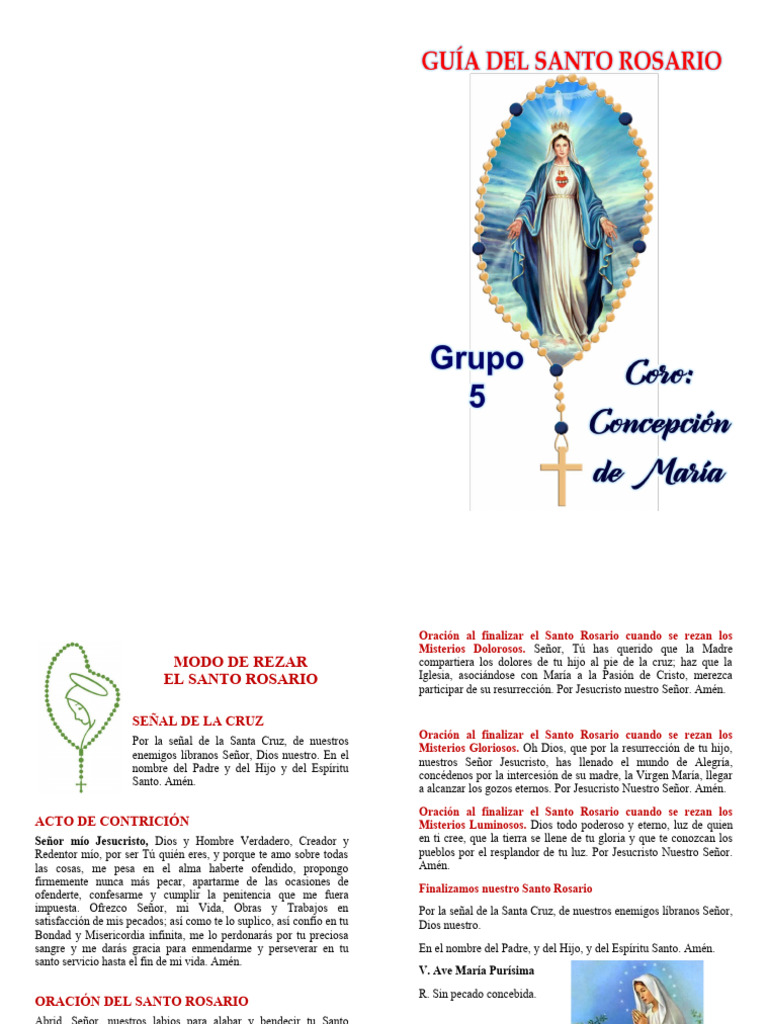 Guía Completa para Rezar el Santo Rosario | PDF | orador del Señor | María, madre de Jesús