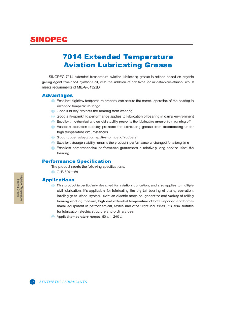 SP Eng 7014 Extended Temperature Aviation Grease | PDF | Lubricant ...