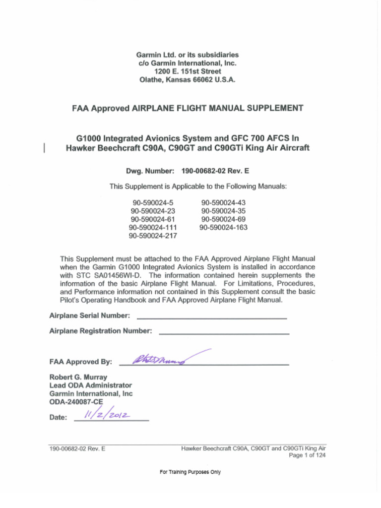 King Air 90 G1000 AFM Supplement | PDF | Instrument Flight Rules ...