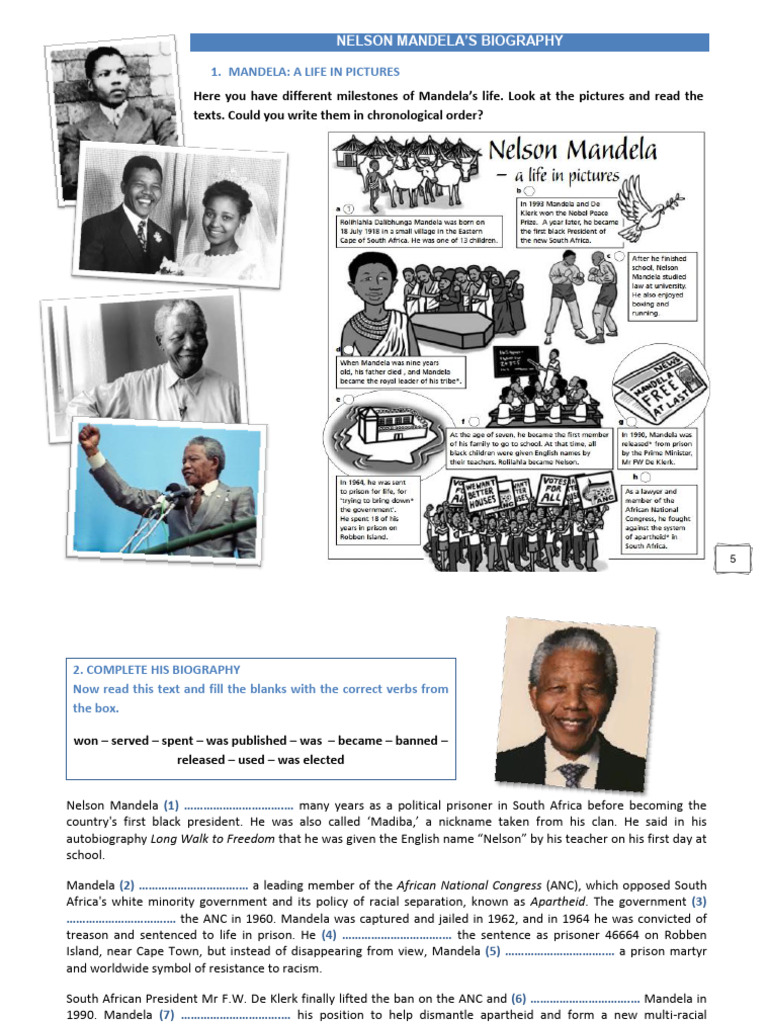 Nelson Mandela Activity | Download Free PDF | Apartheid | Nelson Mandela