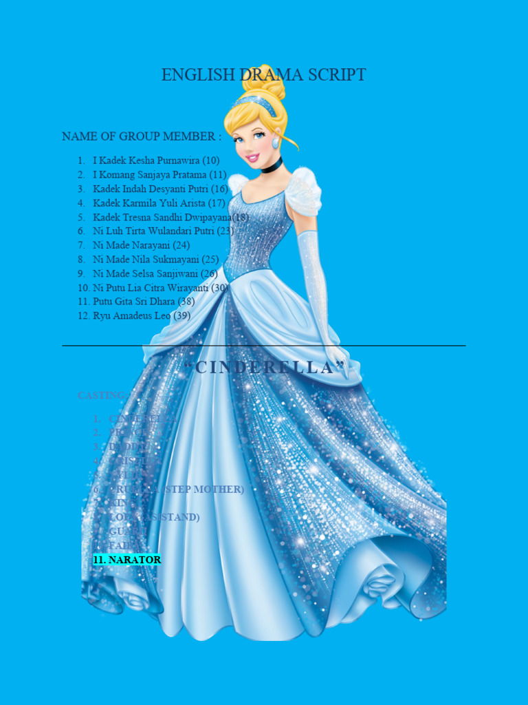 English Drama Script Cinderella | PDF | Cinderella | Fairy Tales