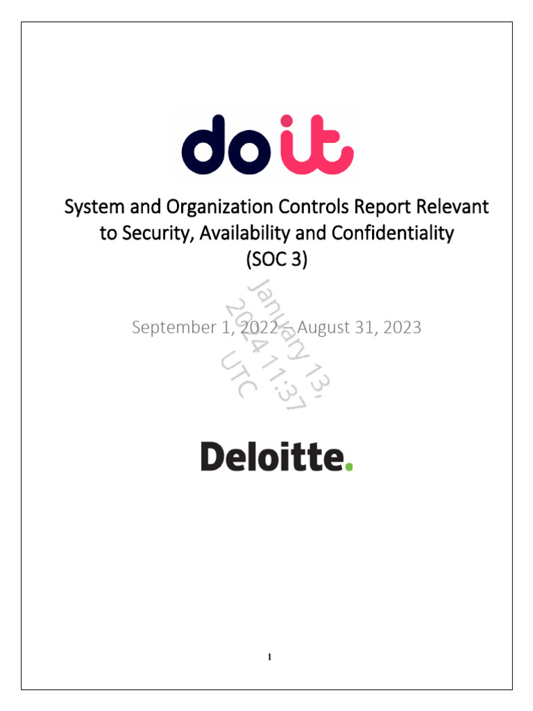 DoiT SOC 3 Report | PDF | Information Security | Cloud Computing