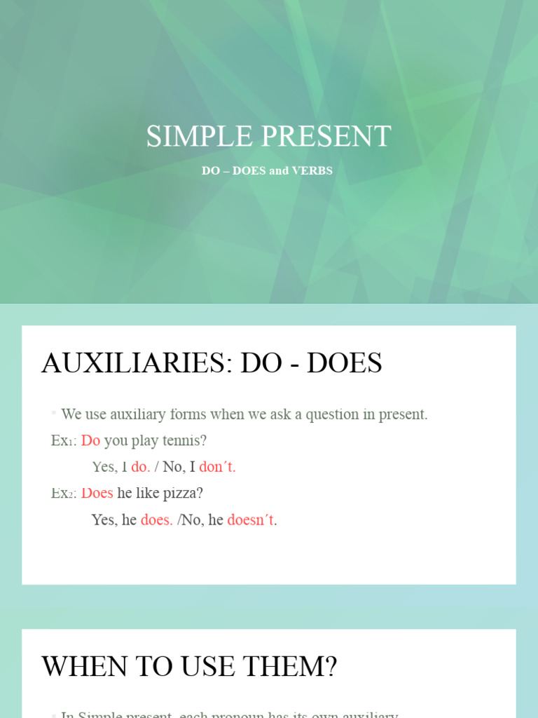 Simple Present Do - Does | PDF