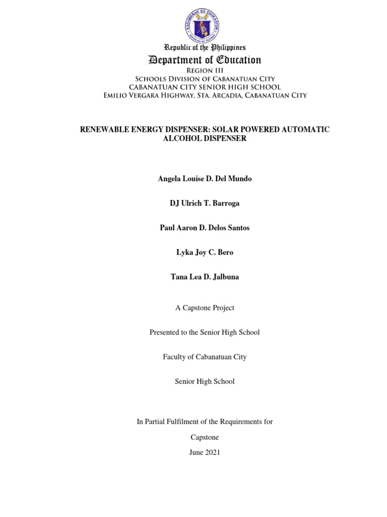 Group 4 Fleming Final Manuscript | PDF | Renewable Energy | Rechargeable Battery