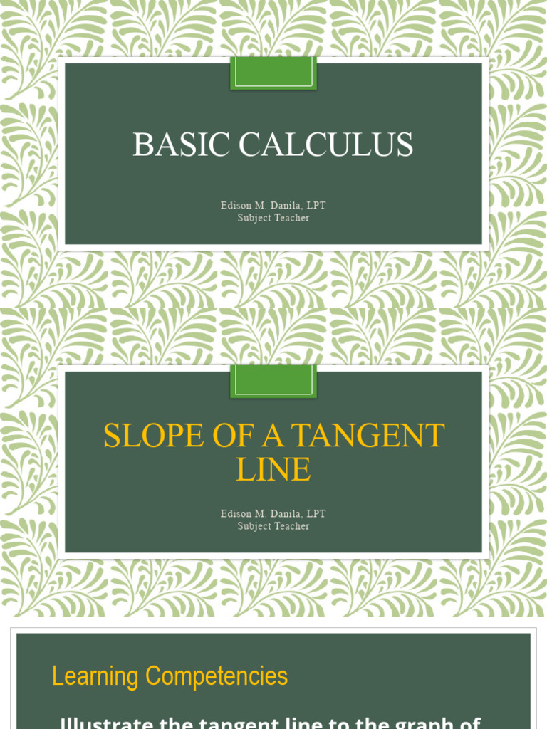 Slope of A Tangent Line | PDF | Teaching Methods & Materials