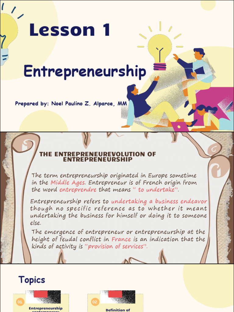 Lesson 1 Entrepreneurship Entrepreneurial Mind | PDF | Entrepreneurship ...