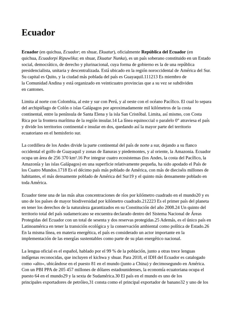 Ecuador | PDF | Ecuador | Américas
