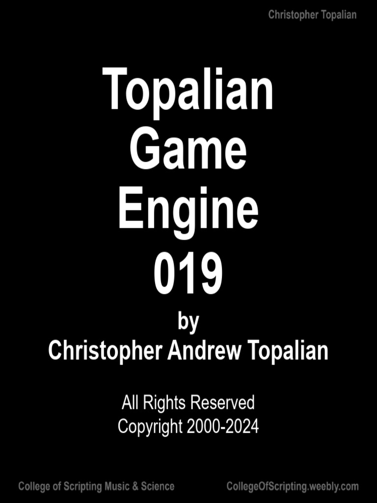 Topalian Game Engine 019 by Christopher Topalian | Download Free PDF ... Topalian Game Engine 019 by Christopher Topalian | Download Free PDF ...
