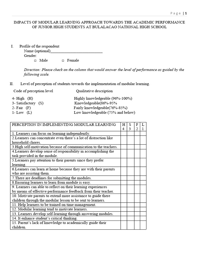 research_questionnaires | PDF | Learning | Modular Programming