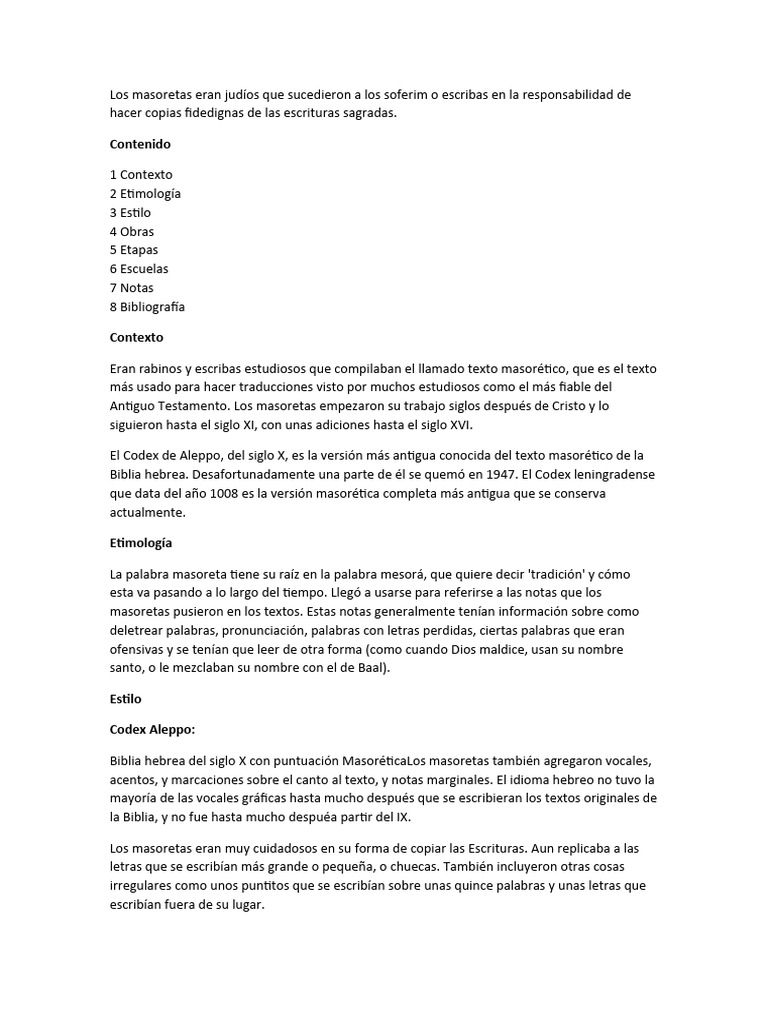 masoretas | PDF | Biblia | Textos Religiosos