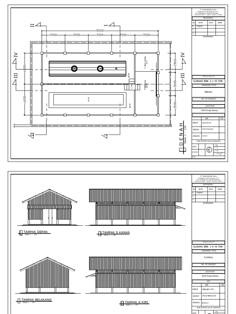 Denah Gudang BBM 2x10 Ton | PDF