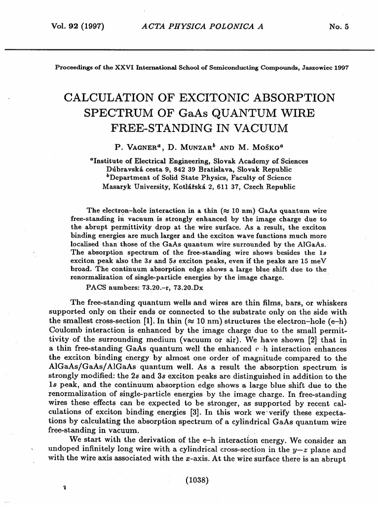 Calculation of Excitonic Absorption | PDF | Physical Sciences | Electromagnetism