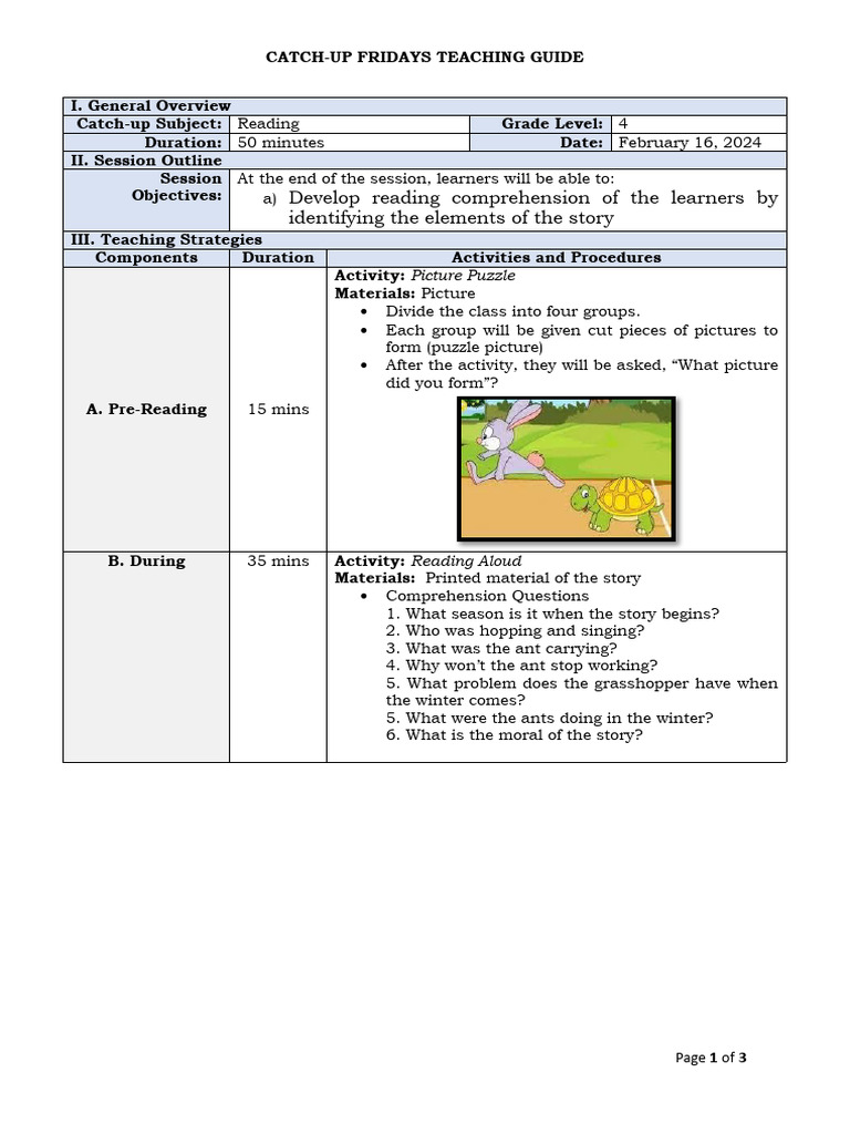 Grade 4 Reading Catch-Up Guide | PDF | Learning | Written Communication