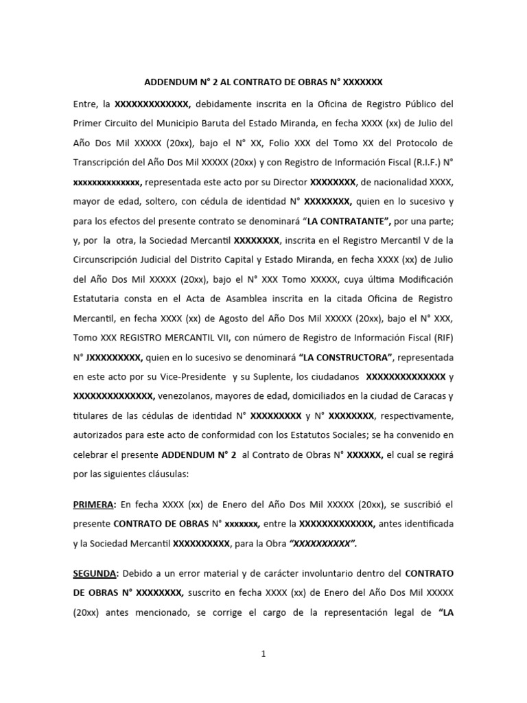 Modelo ADDENDUM | PDF | Gobierno