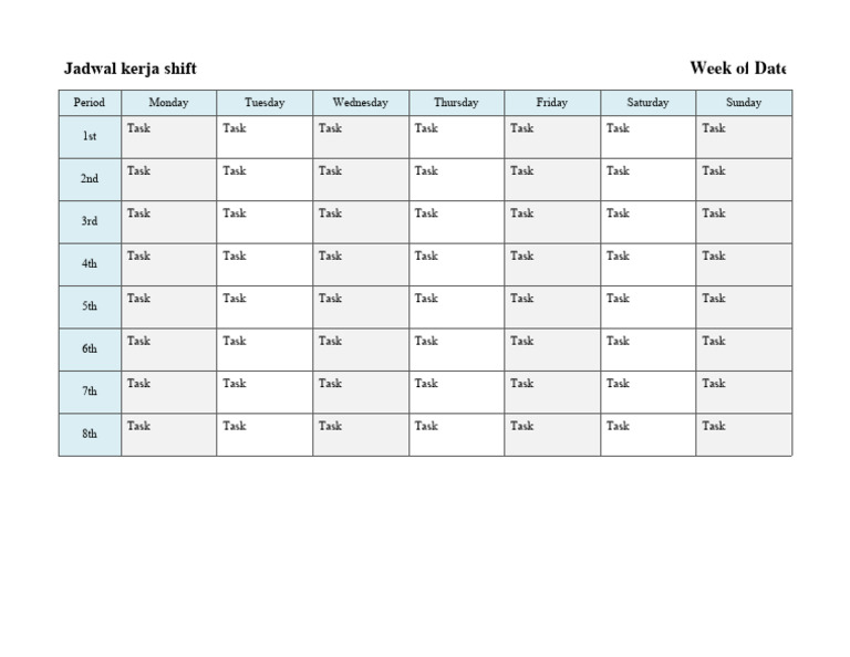 Tabel Jadwal Kerja Shift | PDF