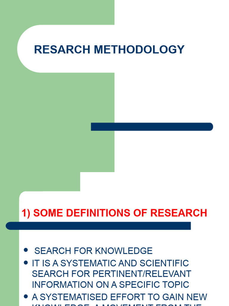 Short V-RESEARCH - METHODOLOGY - Presentation | PDF | Methodology | Hypothesis