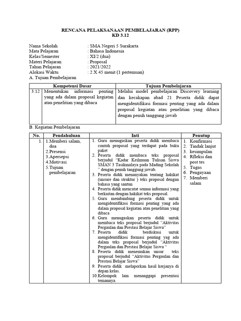 RPP Kelas Xi SMT 2 2021-2022 | PDF | Karier & Perkembangan | Seni & Disiplin Bahasa