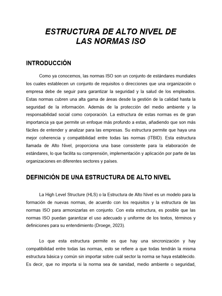 Estructura de Alto Nivel de Normas Iso | Descargar gratis PDF ...