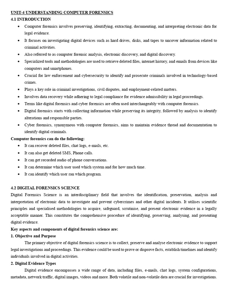 Unit 4 | PDF | Computer Forensics | Digital Forensics