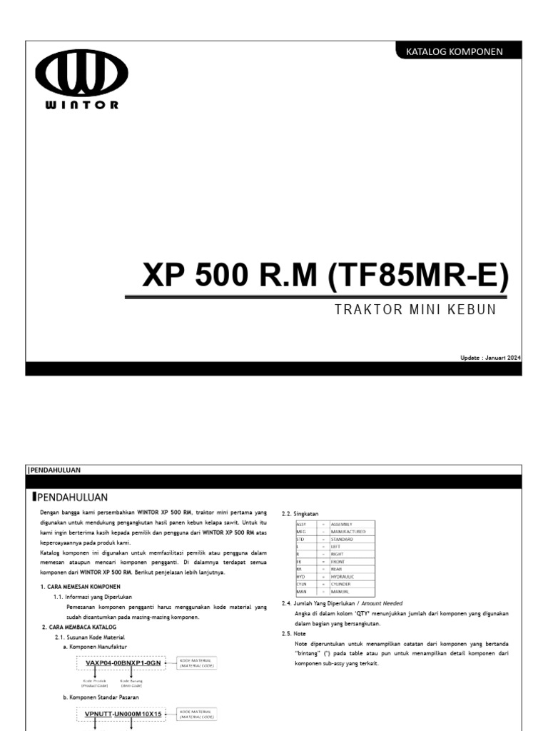 Katalog Komponen Low Bin (Xp500 Rm-tf85) | PDF | Teknologi & Rekayasa