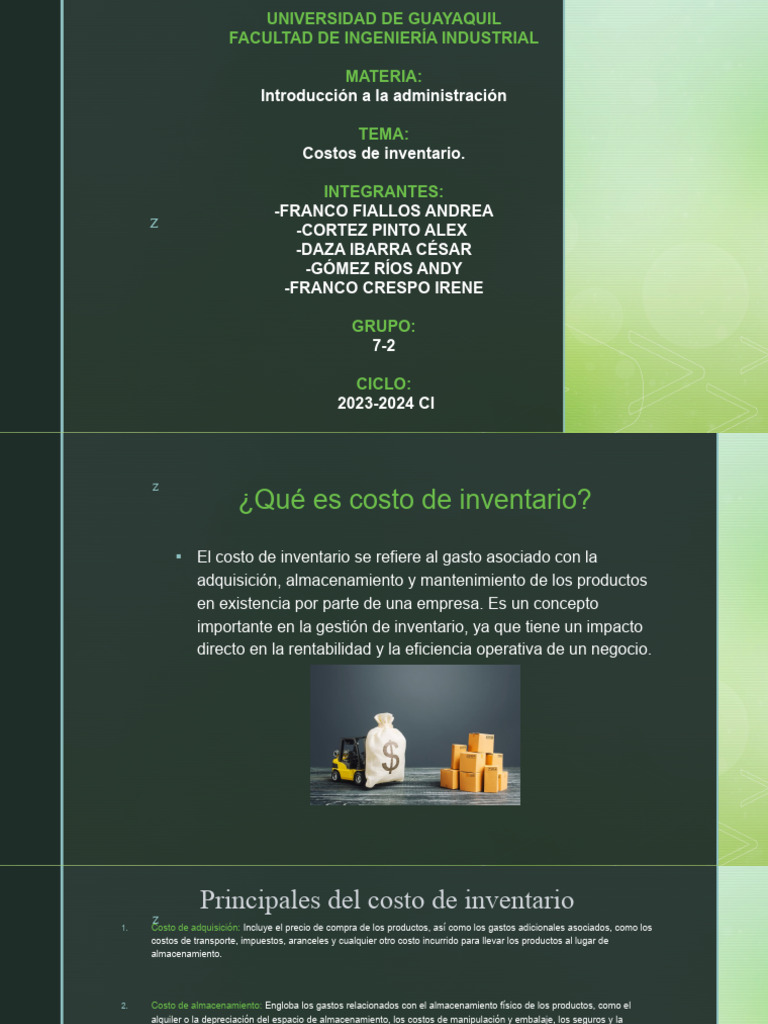 Costos de Inventario | PDF | Inventario | Lean Manufacturing