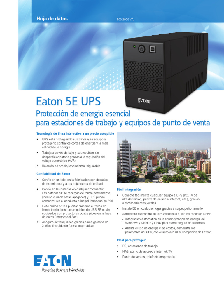 Brochure Eaton - 5E | PDF | USB | Ingeniería Informática