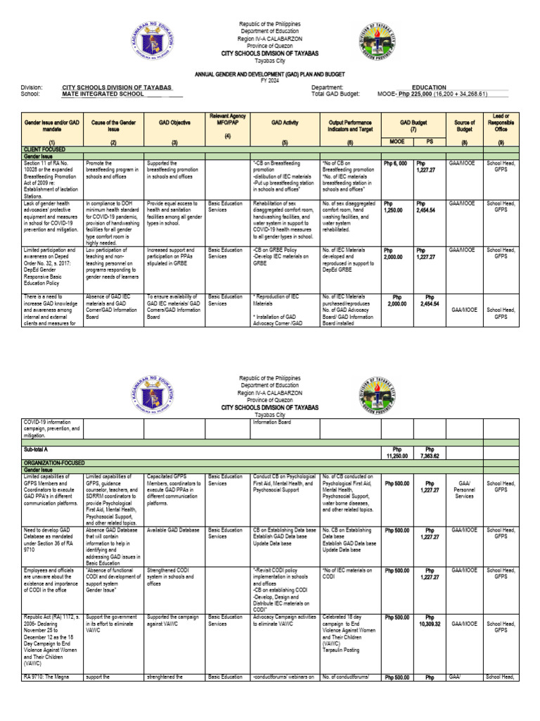 Mate Is Annual Gad Plan 2024 | PDF | Databases