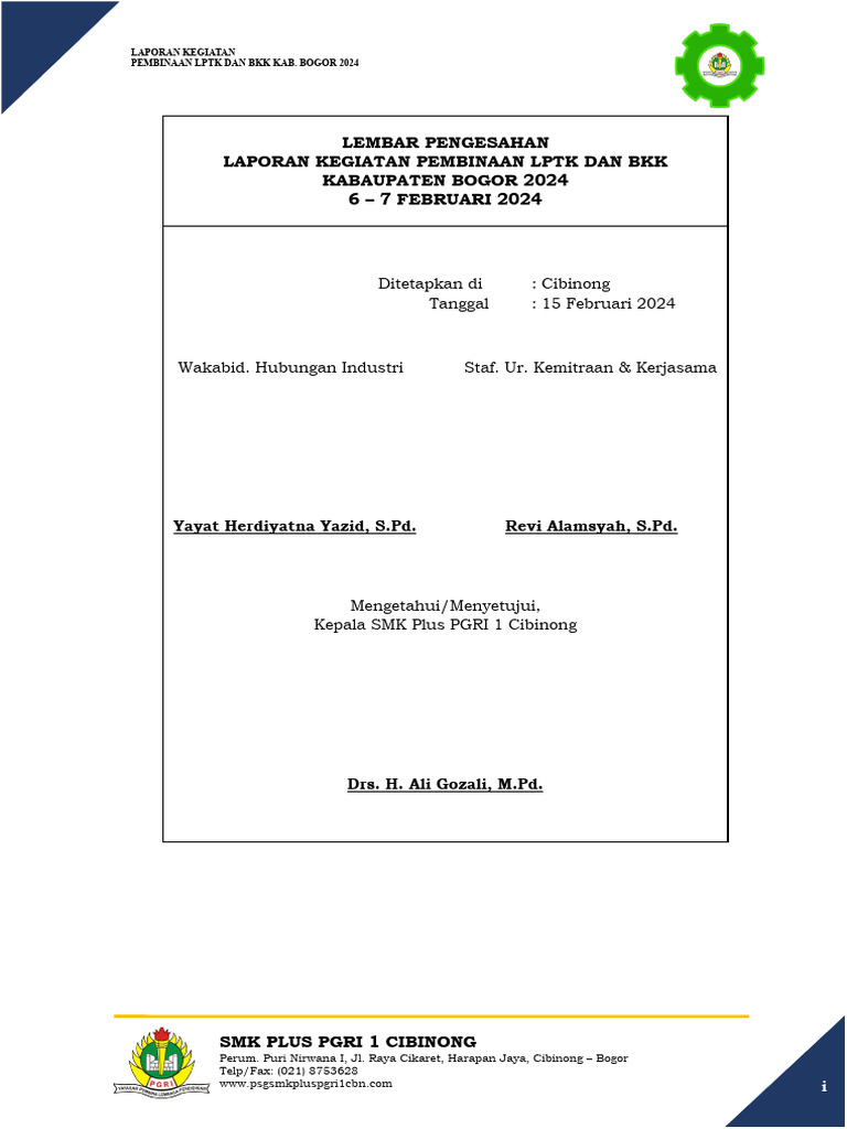 Laporan Kegiatan BKK 2024 | PDF