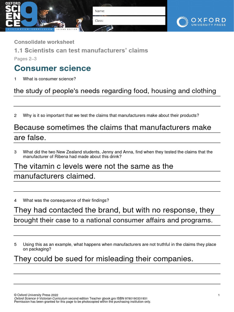 1.1 Scientists can test manufacturers' claims | PDF | Experiment | Brand