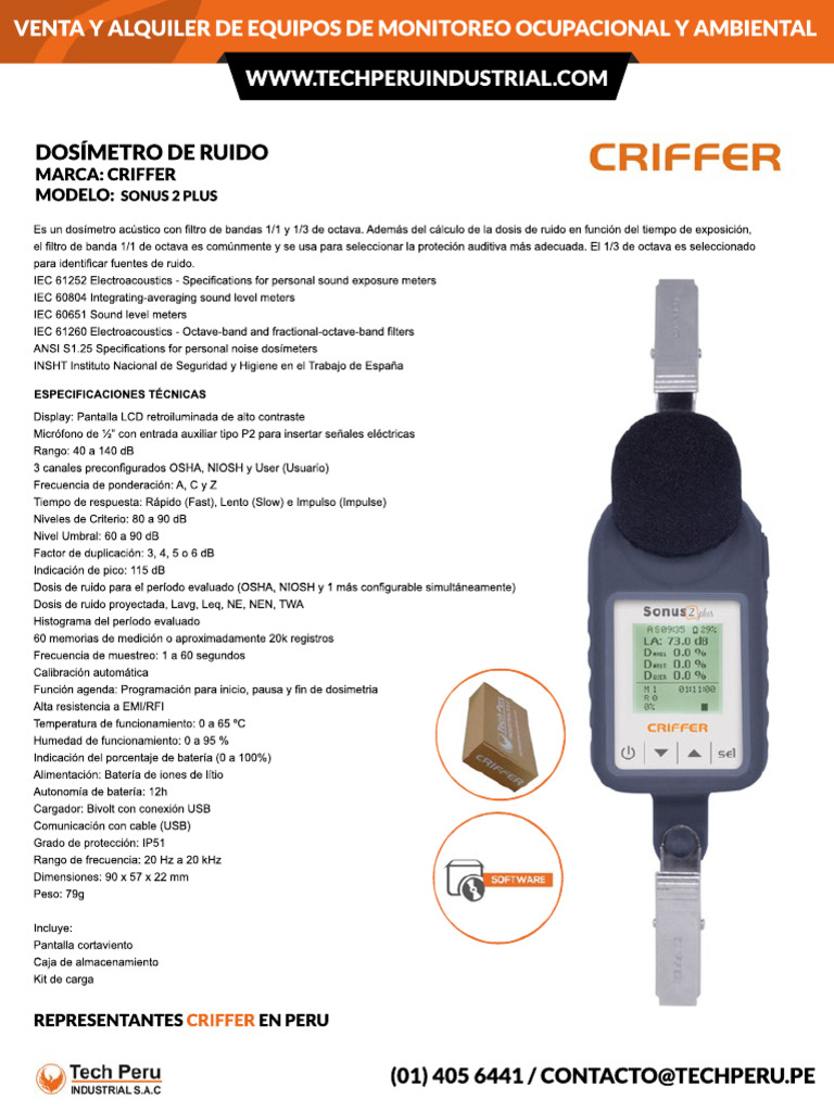 Dosímetro Criffer Sonus 2 Plus | PDF