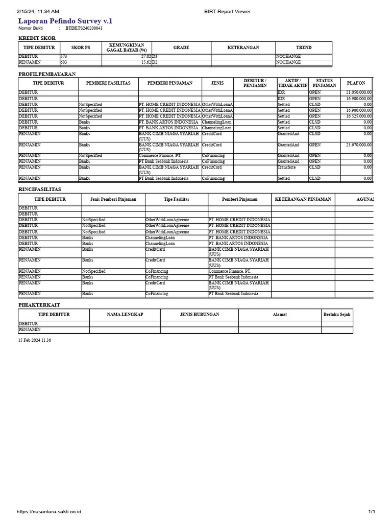 Nusantara Sakti (MNO) | PDF | Banks | Banking