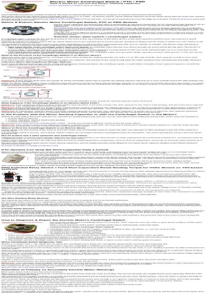 Single Phase Motor Starting | PDF