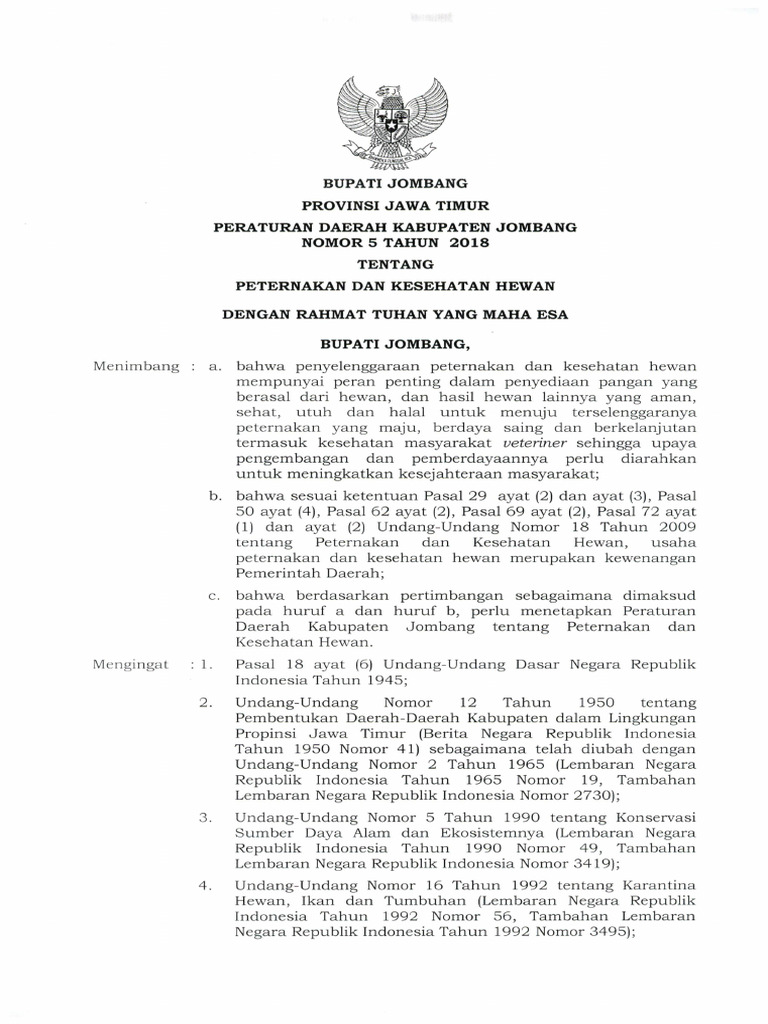 Perda 5 TH 2018 | PDF