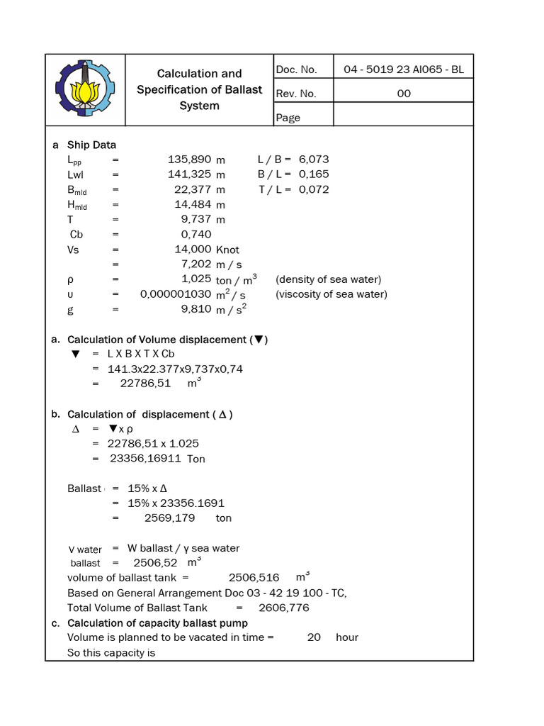 Calculation D44 | PDF | Pipe (Fluid Conveyance) | Physical Quantities