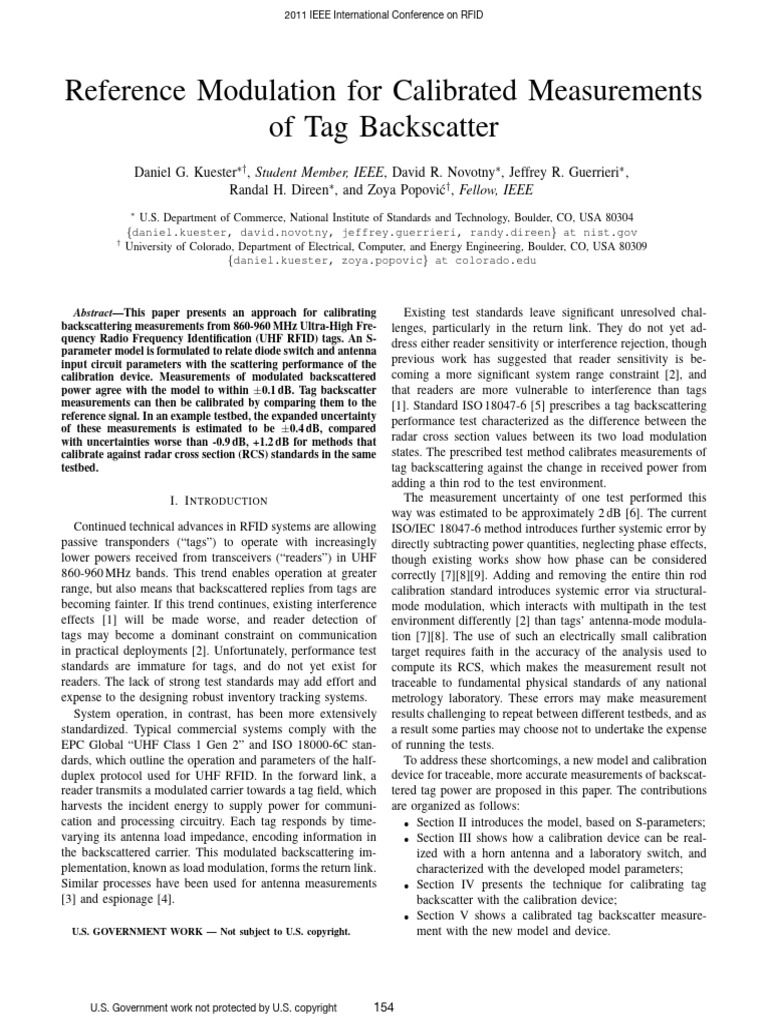 Reference Modulation For Calibrated Measurements of Tag Backscatter ...