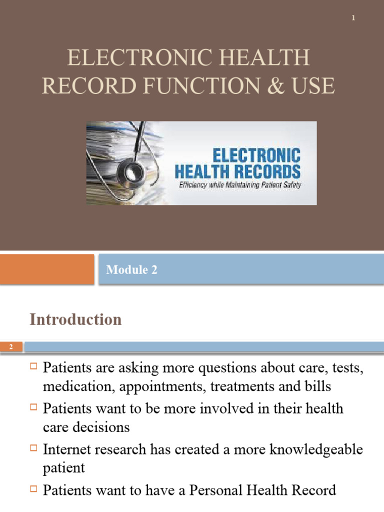 Module 2 EHR - Final TM v2 | PDF | Electronic Health Record | Health Care