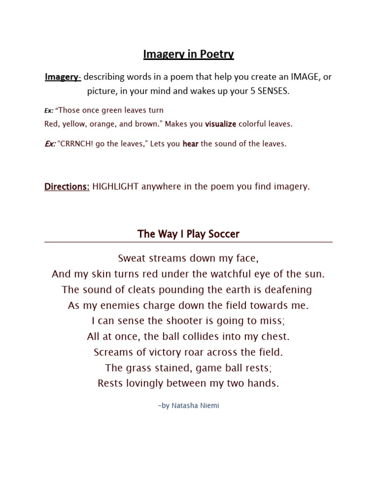 Understanding Imagery in Poetry | PDF