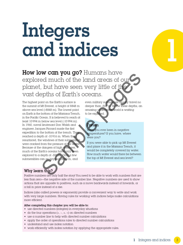 Integers and Indices | Download Free PDF | Sea | Earth