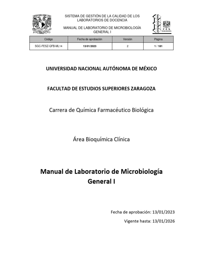 Manual de Microbiología General I UNAM | PDF | Óptica | Archaea