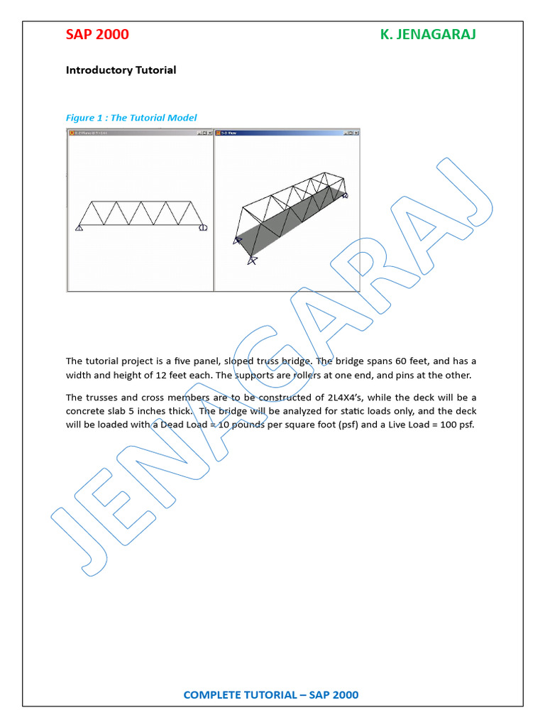 SAP2000 Introdutory Tutorial | PDF | Truss | Software