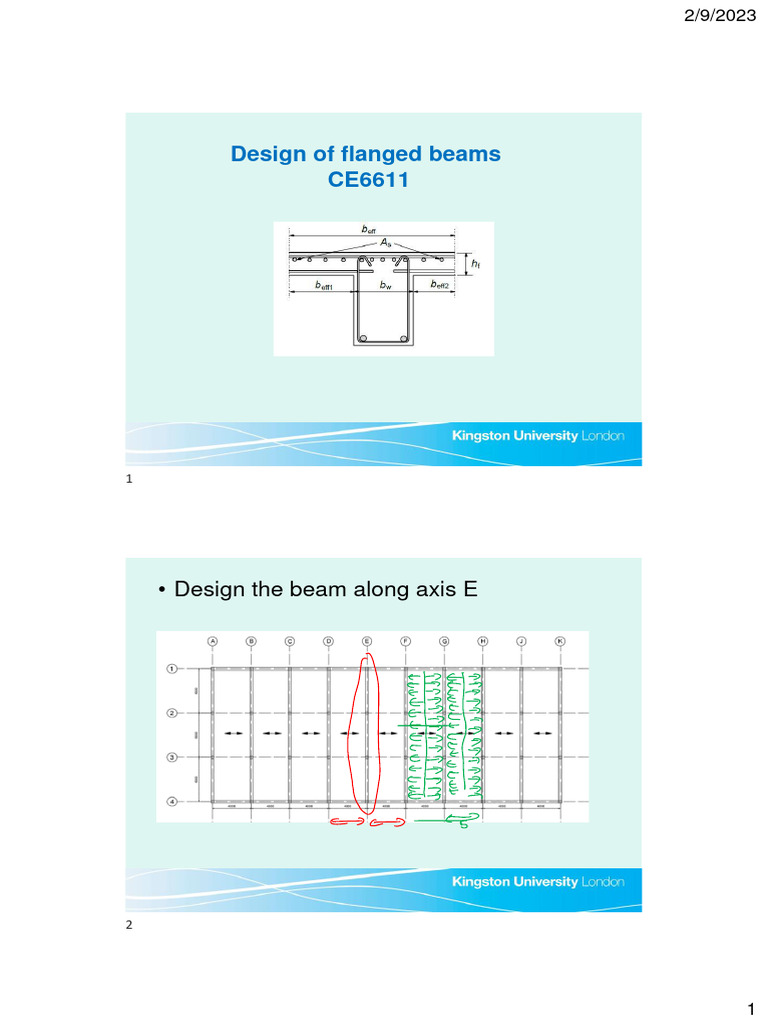 CE6611 Flanged Beams 2223 | PDF | Beam (Structure) | Mechanics