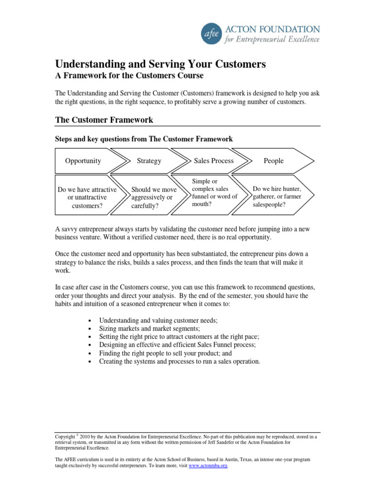 Understanding and Serving Your Customers | PDF | Sales | Entrepreneurship Understanding and Serving Your Customers | PDF | Sales | Entrepreneurship